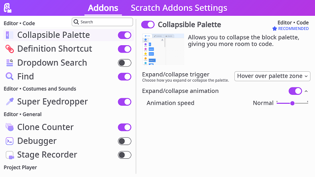 Another Scratch Addons settings page redesign idea · ScratchAddons ScratchAddons · Discussion ...