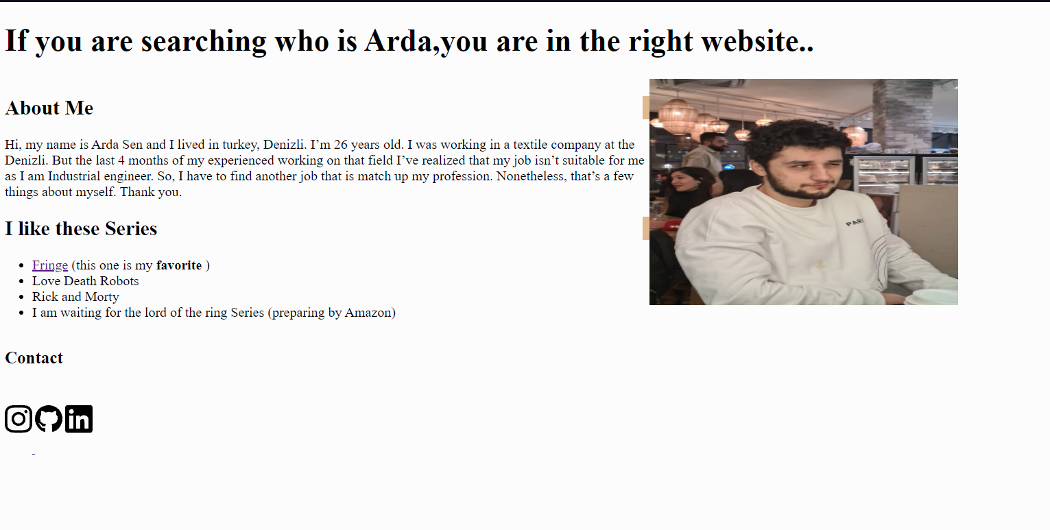 GitHub - ardasenn/MyFirstWebSite: I did this website with my only one day experience.