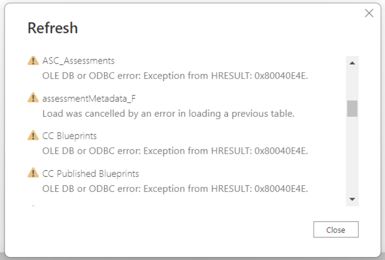 OLE DB or ODBC error: Exception from HRESULT: 0x80040E4E. · Issue #268 ...
