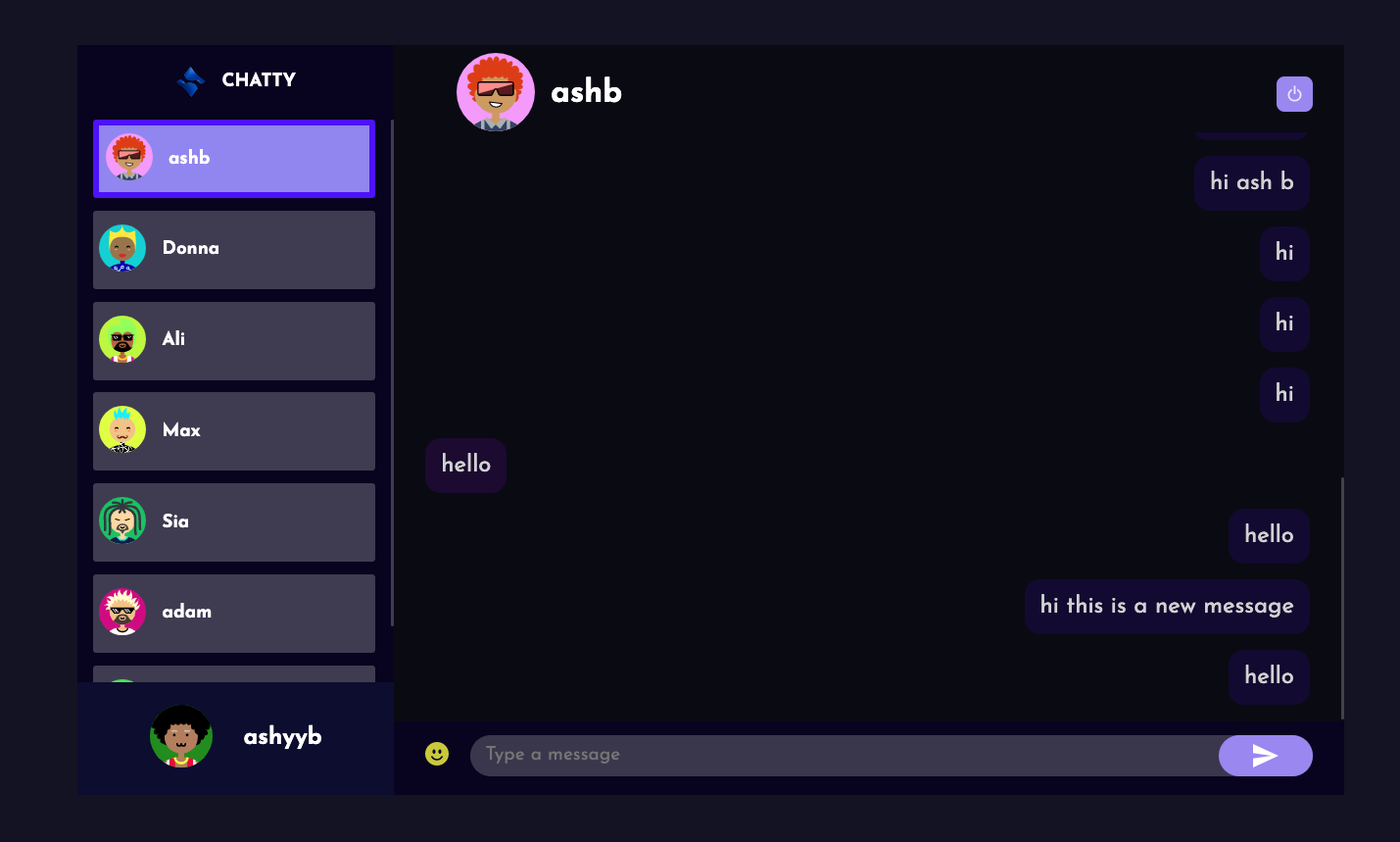 GitHub - ashkanbossani/chatty-client: A real time chat app using react