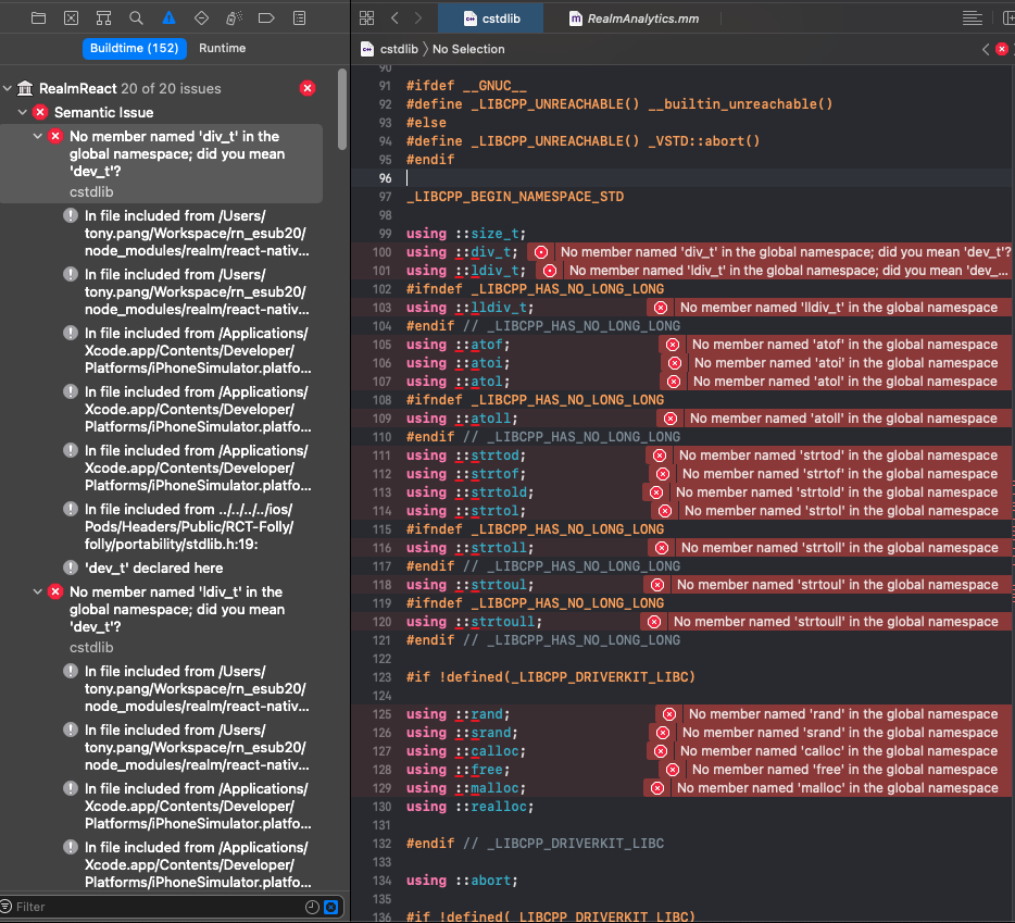 0.64.0 Xcode 12.5 Build Fail 'No member named XXX in the global namespace' · Issue #31455 ...