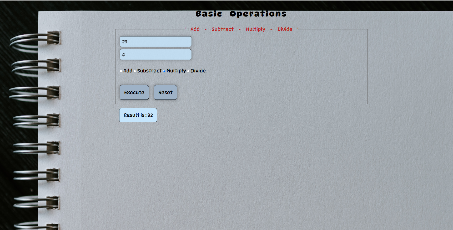 GitHub - SkyCooper/Basic-Operations: Project aims to create a basic calculator.