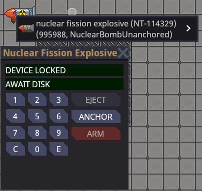 The nuke that spawns in the nuclear operative's shuttle requires the ...