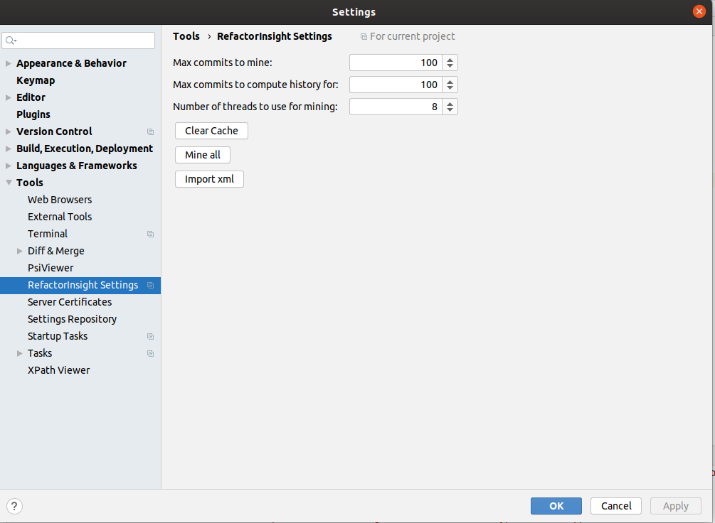 Plugin settings menu · Issue #7 · JetBrains-Research/RefactorInsight · GitHub