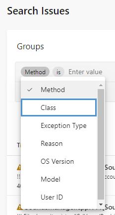 Diagnostics: Possibility to filter issues by App Version in the Search · Issue #2578 · microsoft ...