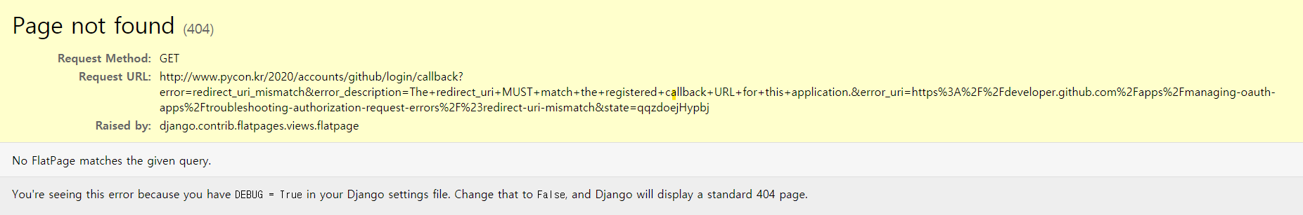 Github 로그인 불가능 · Issue #33 · pythonkr/pyconkr-2020 · GitHub
