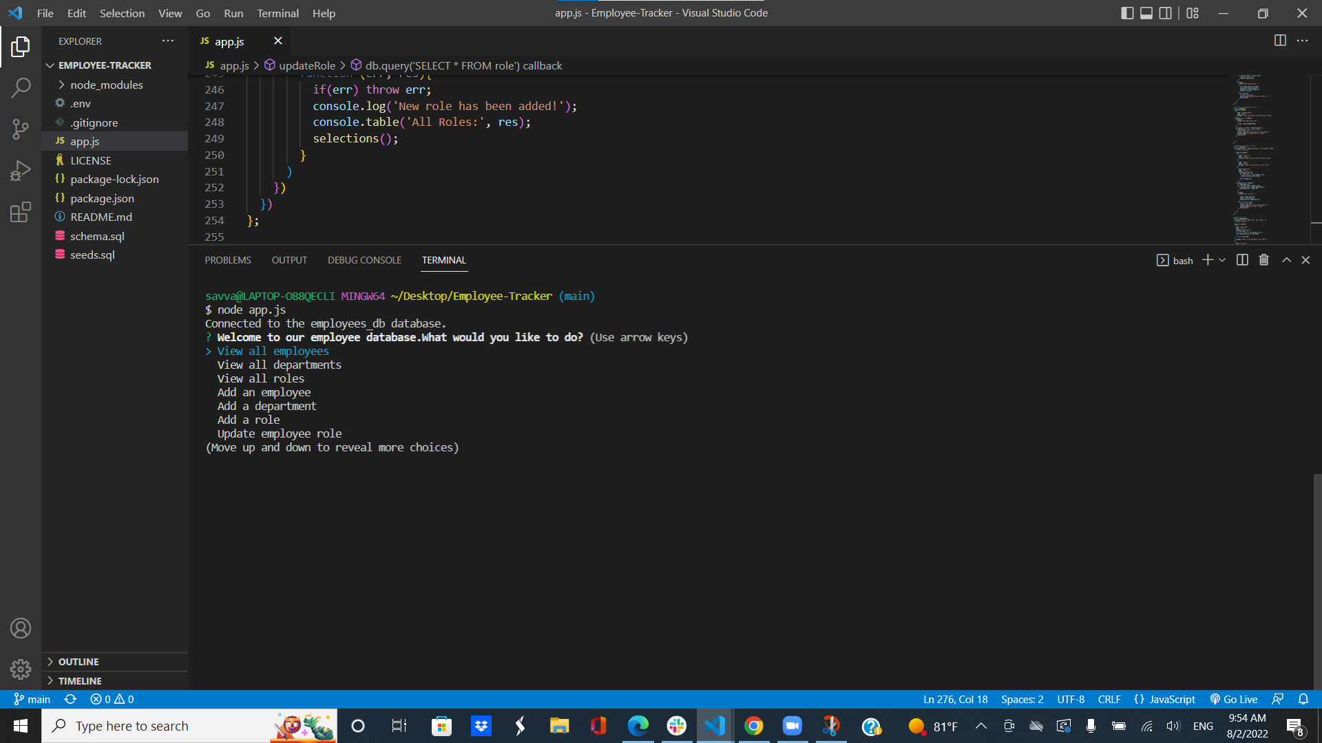 GitHub - Sidiro23/Employee-Tracker