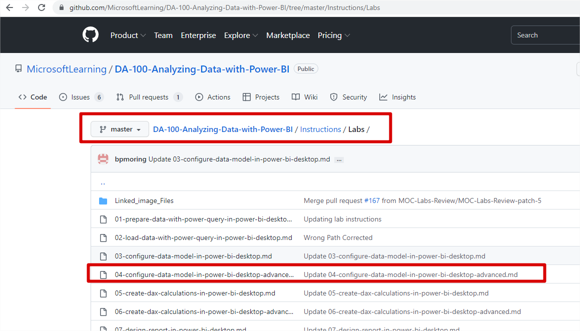 Issues with Lab 6 · Issue #26 · MicrosoftLearning/PL-300-Microsoft-Power-BI-Data-Analyst · GitHub