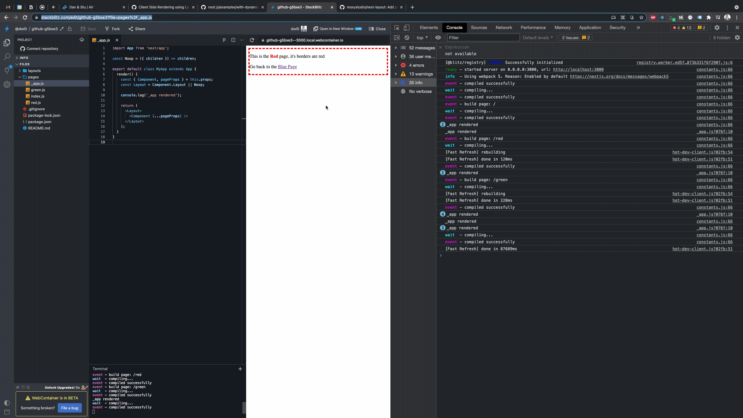 Client Side Rendering using Layouts without Reloading the entire page? · Issue #8193 · vercel ...