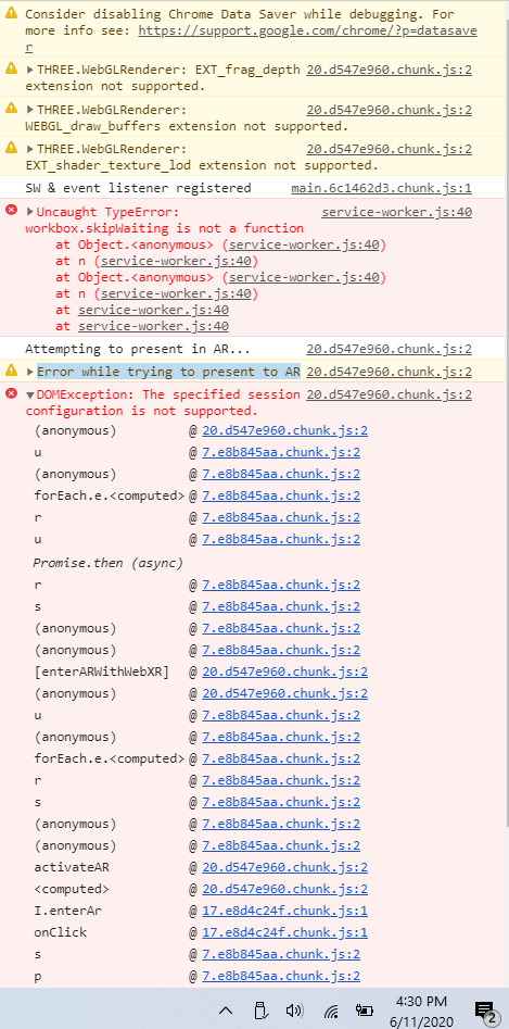 PWA Cannot open webxr AR · Issue #1271 · google/model-viewer · GitHub