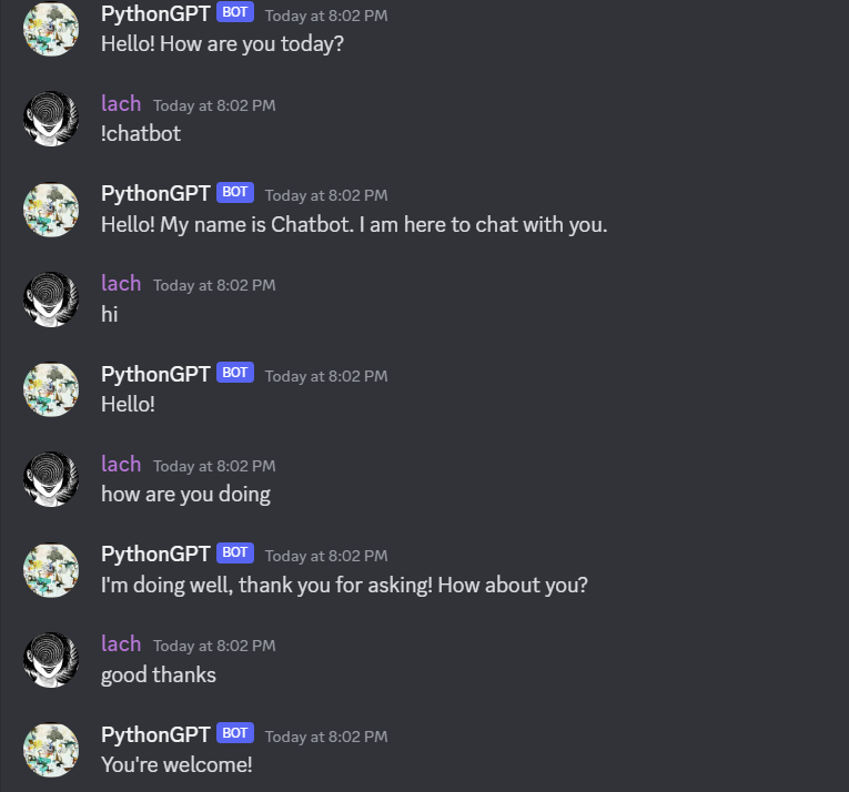 GitHub - lachhhh/PythonGPT: Locally ran chat gpt.