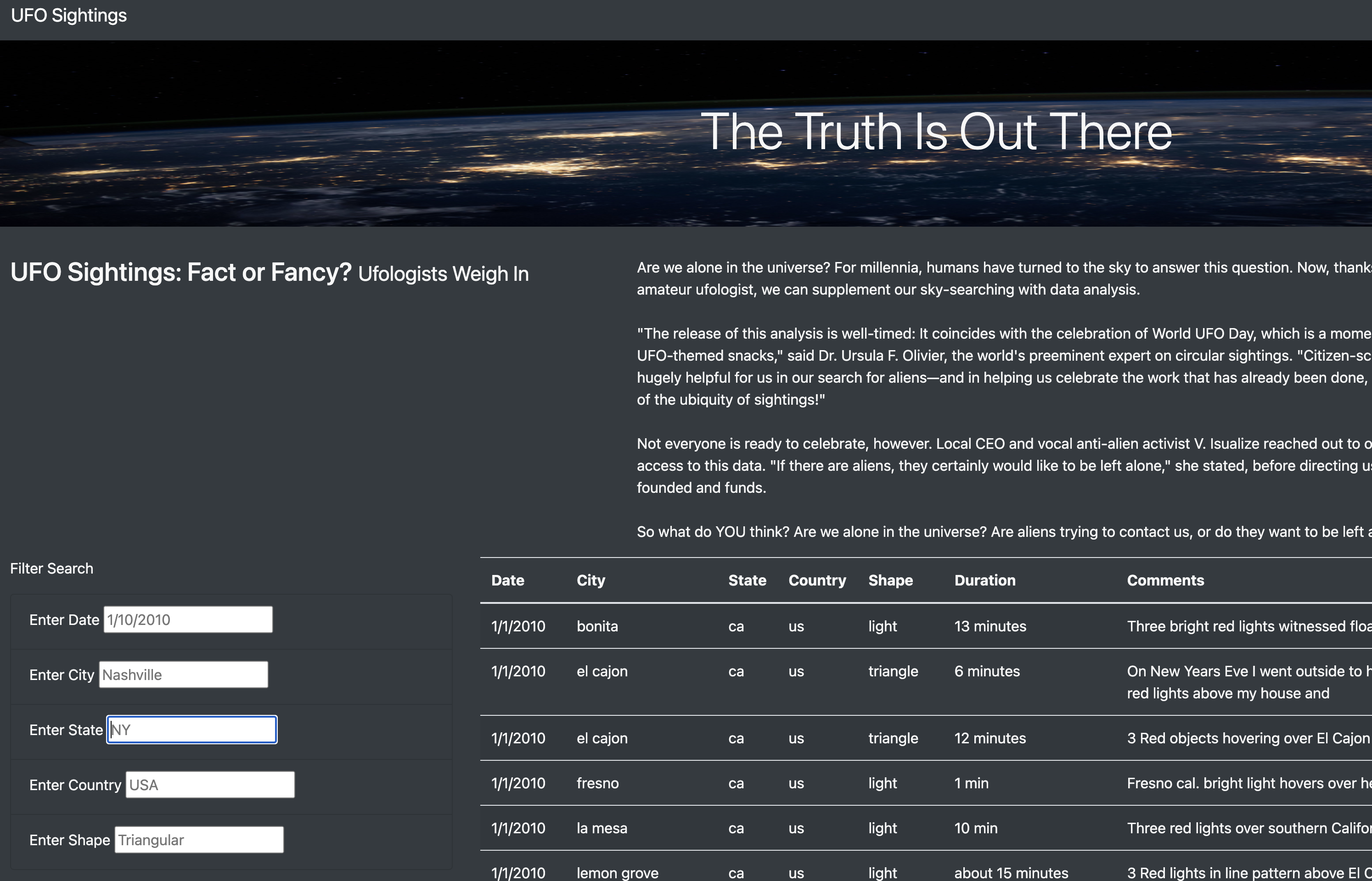 GitHub - kbowling74/UFOs