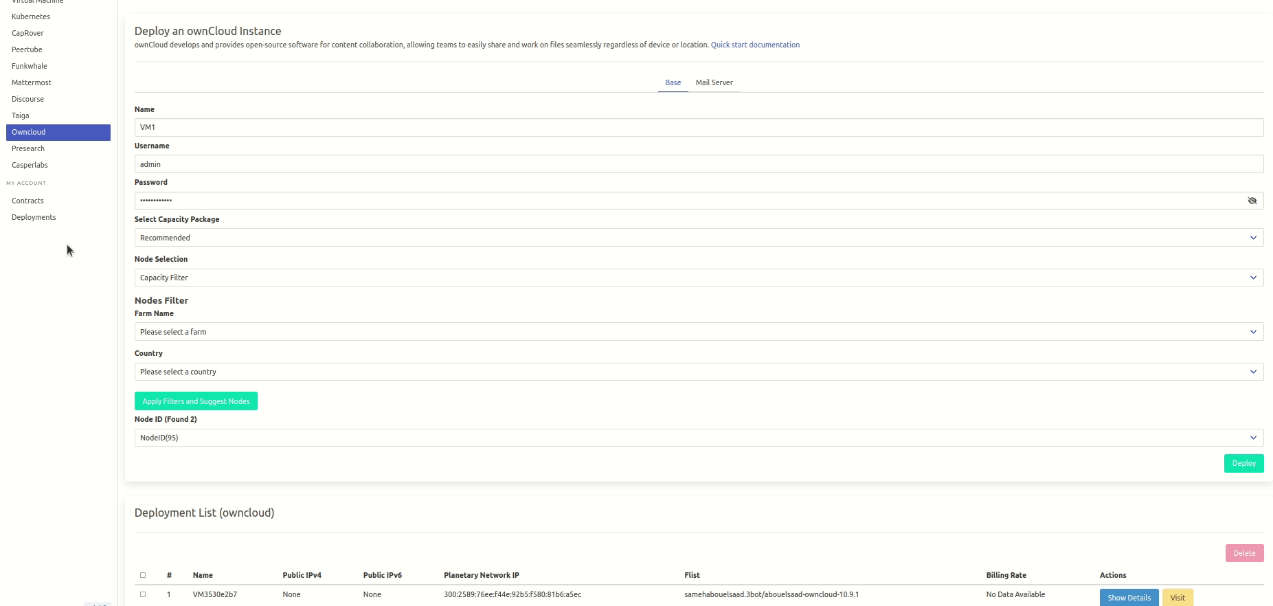 When choosing a Capacity Package not displayed details · Issue #783 ...