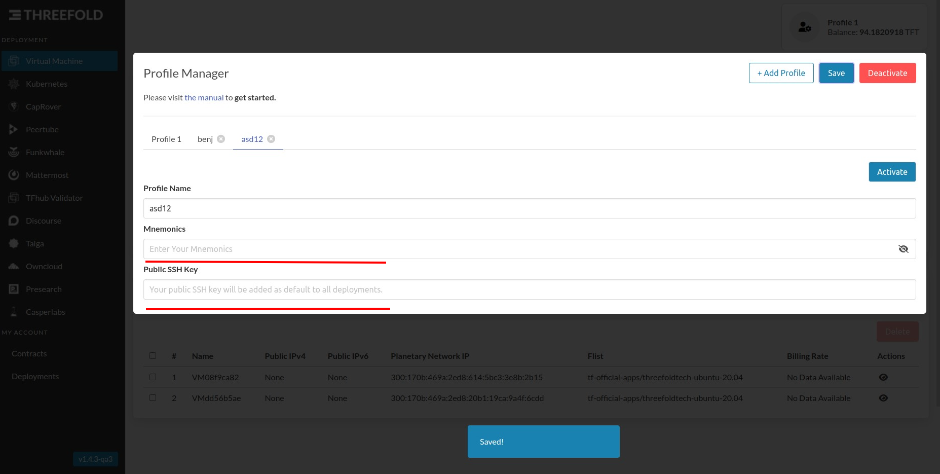 TC715 - Profile Manager Input Validation · Issue #862 · threefoldtecharchive/grid_weblets · GitHub