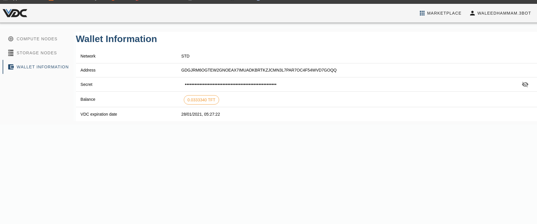 Add VDC wallet info to the VDC dashboard and the deployer · Issue #1931 · threefoldtech/js-sdk ...