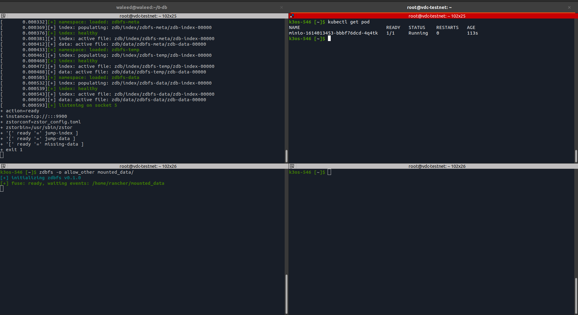 poc: utilizing the zdb storage directly in the VDC for a solution ...