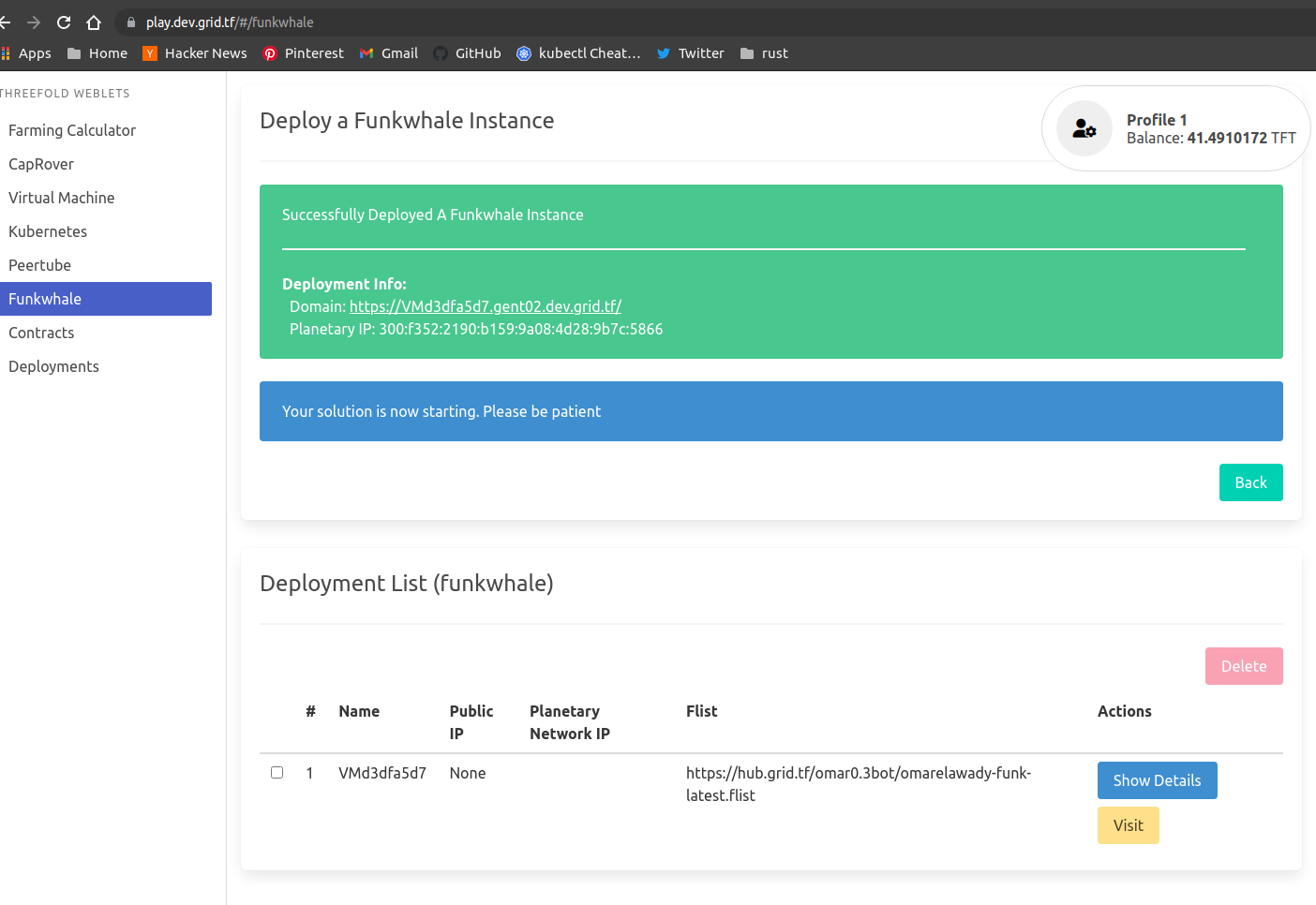 Funkwhale deployment fails · Issue #139 · threefoldtecharchive/grid_weblets · GitHub