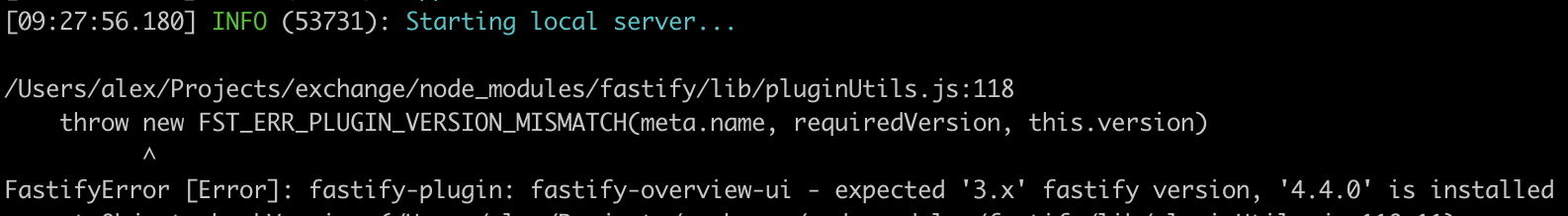 expected '3.x' fastify version · Issue #79 · nearform/fastify-overview-ui · GitHub