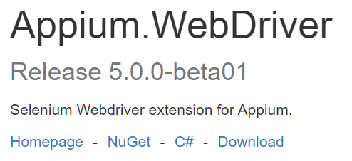 Appium WebDriver NuGet package getting outdated · Issue #1755 · microsoft/WinAppDriver · GitHub