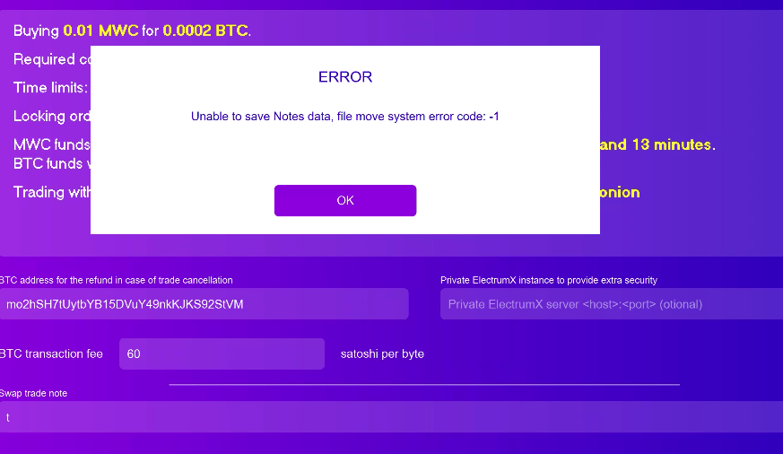 [MWC-QT-Wallet] When creating an atomic swap note on Windows (receiving mwc) a file system error ...