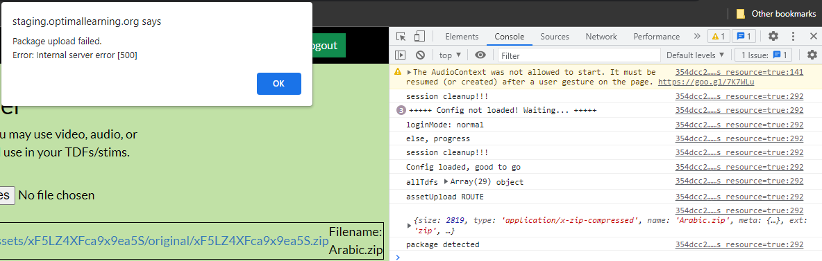 Error Message About Package Uploading · Issue #835 · memphis-iis/mofacts · GitHub