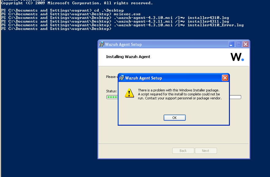 Error installing Wazuh agent on Windows 11 · Issue #15216 · wazuh/wazuh · GitHub