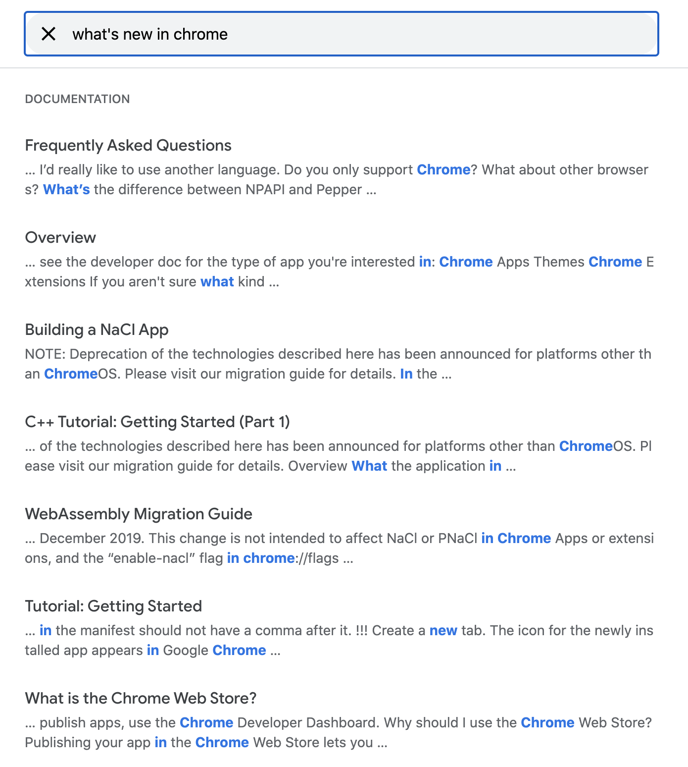 Better search filtering · Issue #81 · GoogleChrome/developer.chrome.com · GitHub