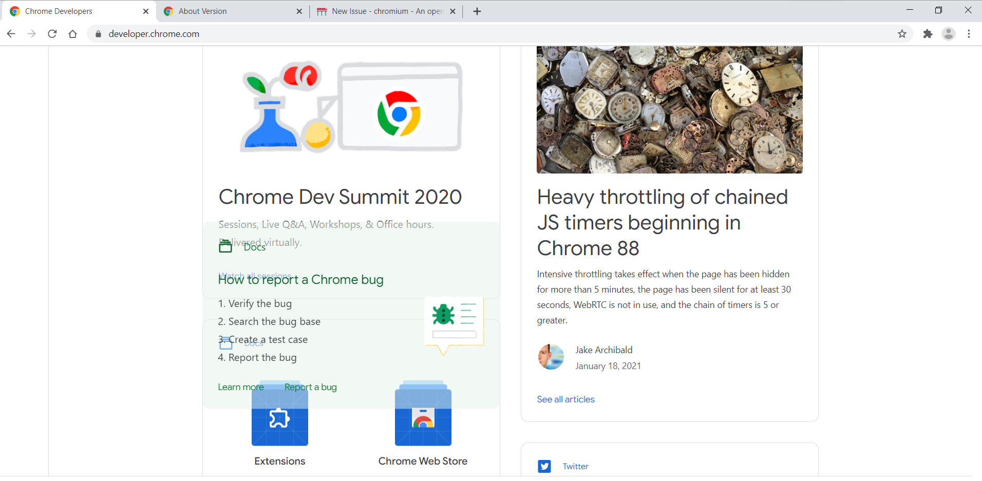 Windows users seeing a broken masonry layout on the home page. · Issue #356 · GoogleChrome ...