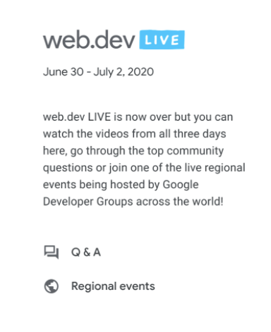 [Post-event] Add Q&A and Regional events buttons. · Issue #3118 · GoogleChrome/web.dev · GitHub