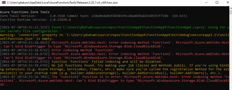 Microsoft Azure Webjobs Extensions Storage Does Not Fire Blobtrigger On Cloudblockblob When