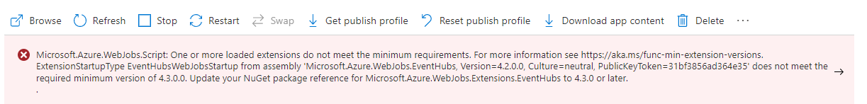 Event Hub Triggered Functions Do Not Work With Bundles On V4 · Issue 8119 · Azureazure