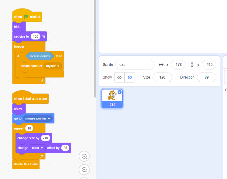Run Delete Clone After The Repeat Block Makes Sprite Info Inputs Unable