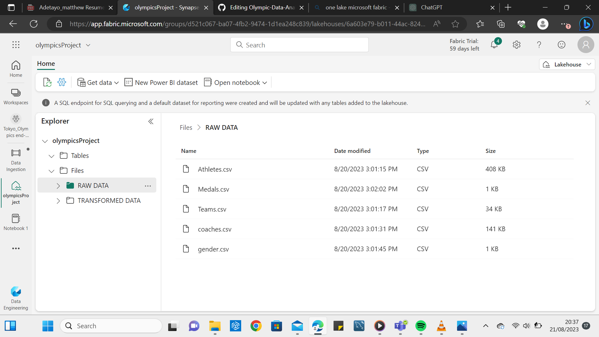 GitHub - AdetayoMathew/Olympic-Data-Analytics-Azure-End-To-End-Data-Engineering-Project