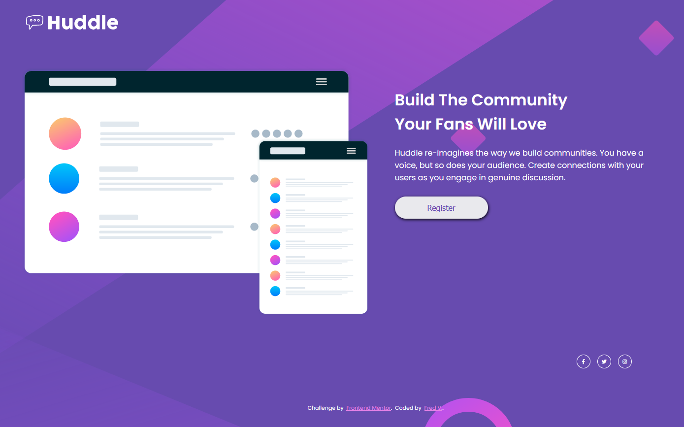 GitHub - fredvillan/frontend-mentor-Huddle-landing-page