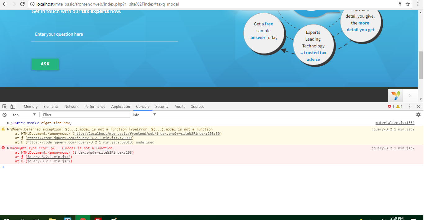 Documentation Error? (.modal is not a function error) · Issue #3862 · Dogfalo/materialize · GitHub