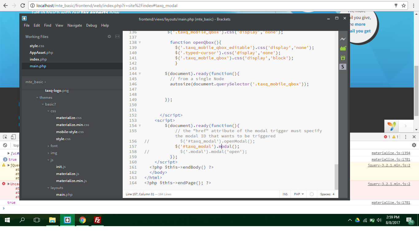 Documentation Error? (.modal is not a function error) · Issue #3862 · Dogfalo/materialize · GitHub