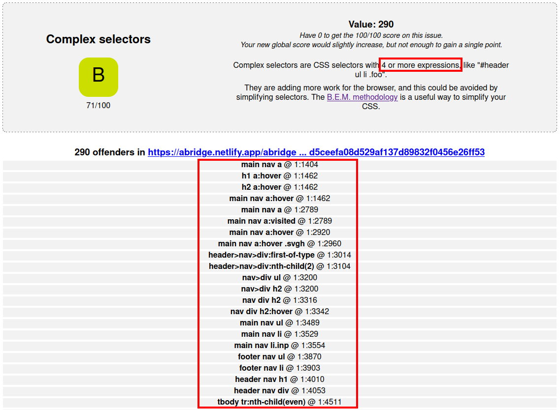 Css Complex Selectors On Self Hosted Is Listing Selectors With 3 Or 7692