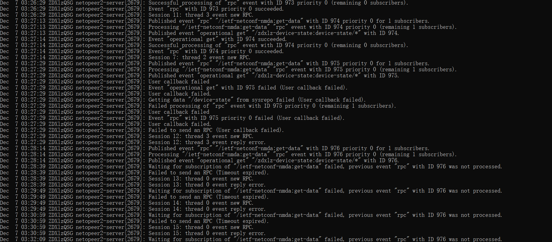 timeout for receiving a reply expired · Issue #1316 · CESNET/netopeer2 · GitHub