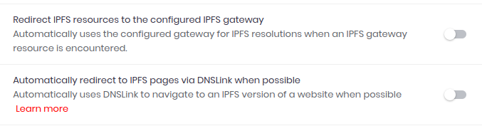 Merge Dnslink And Redirect Gateway Like Resouces Settings Into The