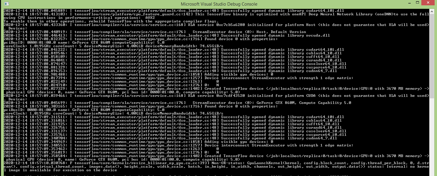 non-OK status: GpuLaunchKernel - Internal: no kernel image is available for execution on the ...