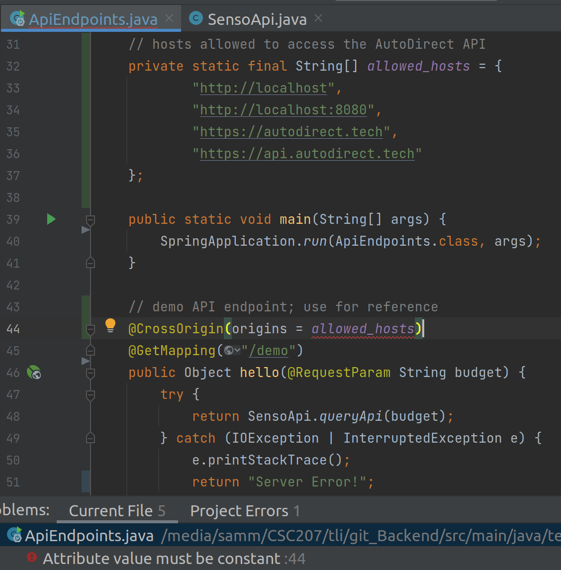 Add CORS annotations for API endpoints. · Issue #11 · TLI-Group-1/Backend · GitHub