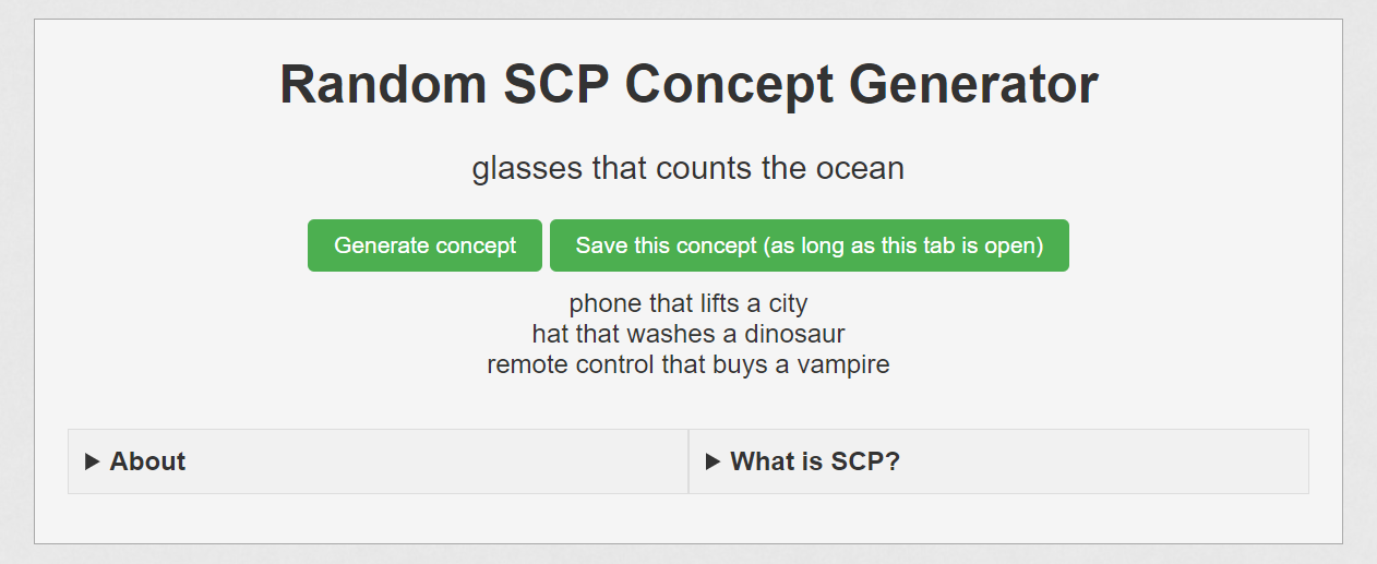 GitHub - sevda3/scp-concept-generator: A simple javascript code + front ...