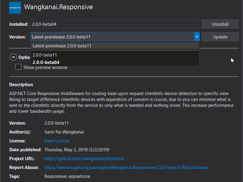 Versioning of Nuget · Issue #109 · wangkanai/wangkanai · GitHub