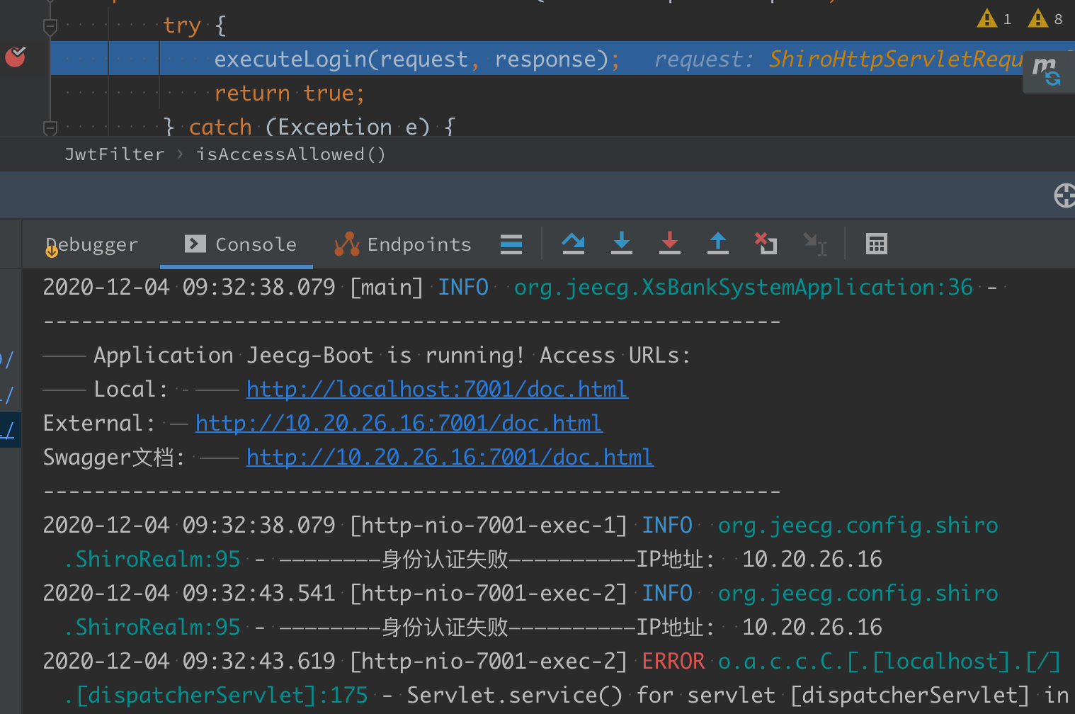 项目一启动直接 JwtFilter 会报————————身份认证失败—————————— · Issue #2065 · jeecgboot/JeecgBoot · GitHub