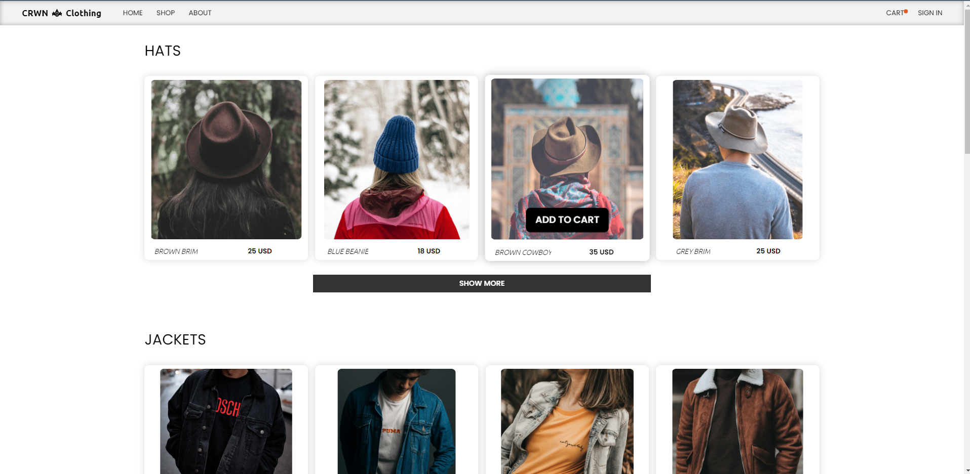 GitHub - TomRossner/crwn-clothing: CRWN-Clothing | E-commerce web-app ...