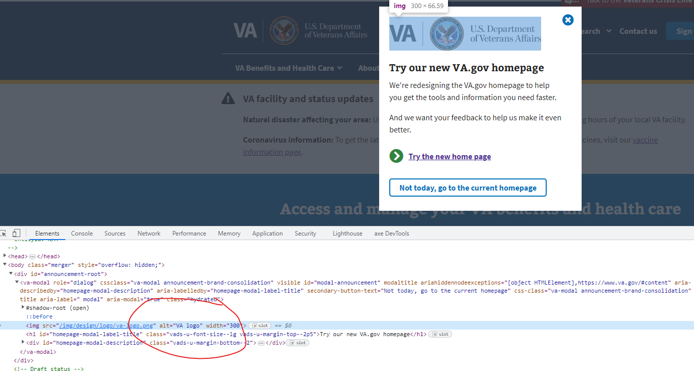 508 Office Request: Update alt text of VA logo in header & footer · Issue #12697 · department-of ...