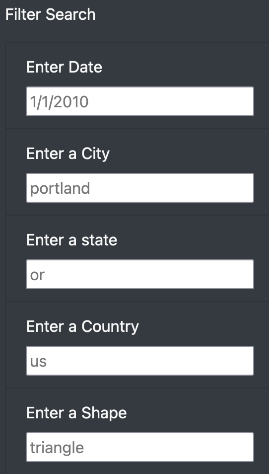 GitHub - stewamag/UFOs: Analyzing and organizing UFO data that is stored as a JavaScript array