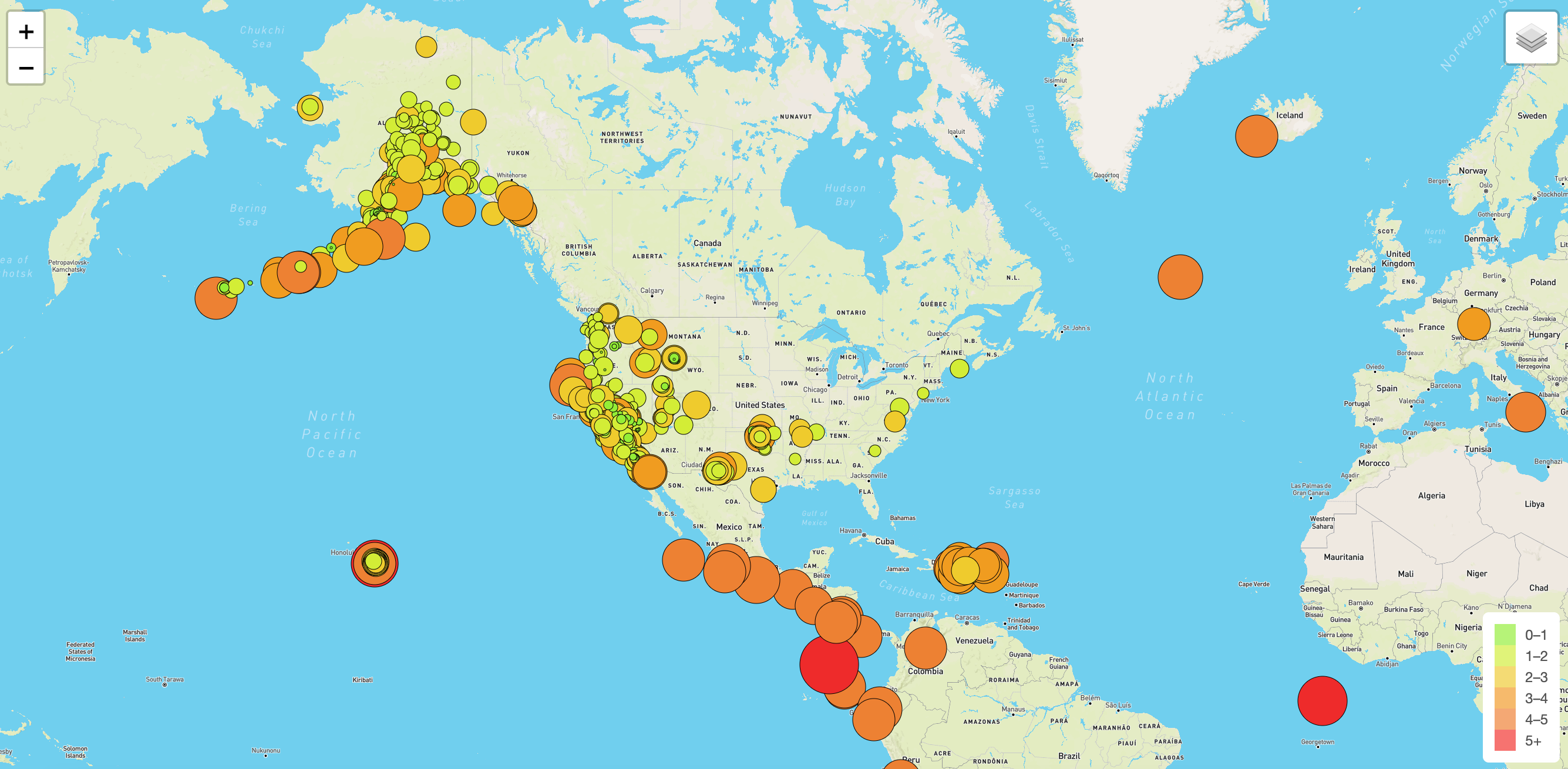 GitHub - stewamag/Mapping_Earthquakes: Using Leaflet.js to populate a geographical map with ...