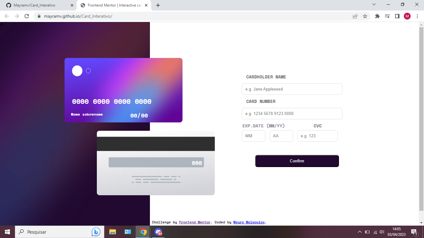 GitHub - Mayramv/Card_Interativo