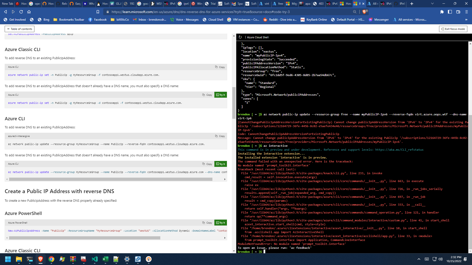 az interactive broken even in learn.microsoft.com integrated azure-cli bash shell · Issue #24401 ...